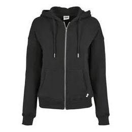 Sweatjacke Urban Classics "Urban Classics Damen Ladies Organic Terry Zip Hoody", Damen, Gr. 4XL, schwarz, 100% Baumwolle (Bio), unifarben, Sweatjacken Sweatjacke
