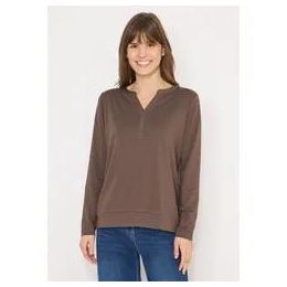 Langarmshirt Cecil, Damen, Gr. XXL (46), urban taupe, Web, 48% Baumwolle, 48% Modal, 4% Elasthan, unifarben, comfort fit normal, V-Ausschnitt, normaler Saum, Shirts Langarmshirt, im Tunika-Style