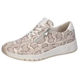 Waldl&auml;ufer Sneaker WALDL&Auml;UFER, Herren, Gr. 4,5 (37,5), hellbeige, wei&szlig;, animal, Nappaleder, Nubukleder, Reptilienpr&auml;gung, Schuhe Sneaker, Schn&uuml;rschuh, Halbschuh, Freizeitsneaker mit Rei&szlig;verschluss