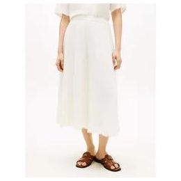 A-Linien-Rock Tommy Hilfiger "VIS/LINEN VOLUME MIDI SKIRT", Damen, Gr. M (40), ivory silk, Web, Obermaterial: 53% Leinen, 47% Viskose, unifarben, A-Linie ca. Mitte Wade, R&ouml;cke A-Linien-Rock, Leinen-Mix mit feinen Falten, Relaxed Fit