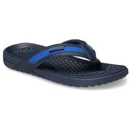 Zehentrenner Crocs "Yukon Sport Flip", Herren, Gr. 39, blau, navy, Lederimitat, Textil, Schuhe Zehentrenner, Sommerschuh, Badeschuh, Strandschuh mit leicht genoppter Innensohle