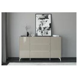 Sideboard "Reno", taupe matt lack, glas taupe glanz, B:182cm H:109cm T:42cm, Glas, Holzwerkstoff, SET ONE BY Musterring, Sideboards, Sideboard, Mit Winkelfu&szlig; in diversen Farben, 109 cm H&ouml;he & Farbauswahl