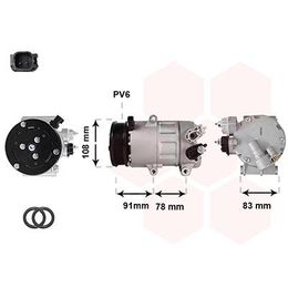 Van Wezel Kompressor, Klimaanlage 1800k621 f&uuml;r Ford