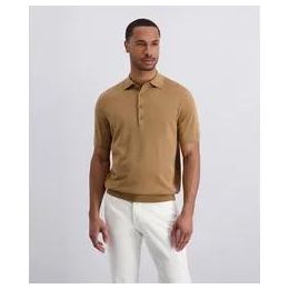 Poloshirt Pierre Cardin "Strick Polo kurzarm", Herren, Gr. L, otter, Strick, Obermaterial: 100% Baumwolle, unifarben, regular fit normal, ohne Ausschnitt, Rippb&uuml;ndchen, Shirts, mit Rippb&uuml;ndchen