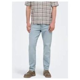 Only & Sons Straight-Jeans ONLY & SONS "ONSWEFT REGULAR WB 0021 TAI DNM NOOS", Herren, Gr. 30, L&auml;nge 32, light blau bleached denim, Denim/Jeans, Obermaterial: 98% Baumwolle, 2% Elasthan, regular fit lang, Jeans Straight-Jeans, im 4-Pocket-Style