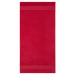 Duschtuch Lacoste "LLECROCO", rouge, B:70cm L:140cm, Frottier, Baumwolle, Handt&uuml;cher, mit Label-Applikationen