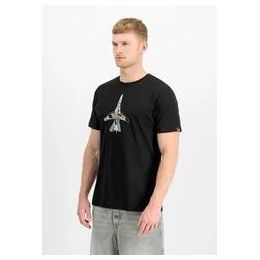 T-Shirt Alpha Industries "Air Force Sketch T-Shirt", Damen, Gr. 3XL, schwarz, Obermaterial: 100% Baumwolle, Shirts T-Shirt