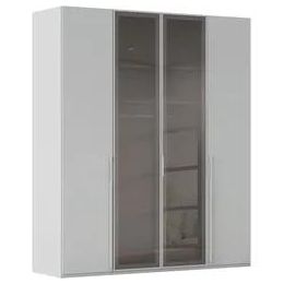 Dreht&uuml;renschrank Rauch "Schrank Garderobe SKAT SHINE Breiten 151/201/251/301cm, H&ouml;he 223/235cm", seidengrau, B:201cm H:235cm T:63cm, Glas, Holzwerkstoff, Schr&auml;nke, Dreht&uuml;renschrank, edle Schrankfront mittig hochwertige Glasrahment&uuml;ren MADE IN GERMANY