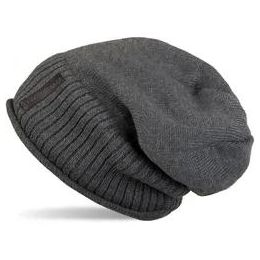 Strickm&uuml;tze styleBREAKER "Feinstrick Beanie mit Teddyfleece", Damen, grau (dunkelgrau), 100% Viskose CV., Modisch, M&uuml;tzen Strickm&uuml;tze
