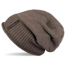 Strickm&uuml;tze styleBREAKER "Feinstrick Beanie mit Teddyfleece", Damen, grau (taupe), 100% Viskose CV., Modisch, M&uuml;tzen Strickm&uuml;tze