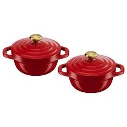 Topf-Set Tefal "Air", rot, B:16,3cm H:8,8cm L:26,3cm &Oslash;:11cm, T&ouml;pfe, 2-tlg., 11 cm, Keramikversiegelung, Kondensationsdeckel, backofenfest