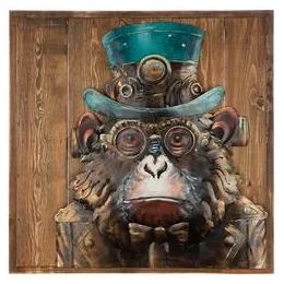 Leinwandbild Gilde "Bild quadratisch Steampunk Ape", farbe bild(er): braun, B:50cm H:50cm T:5,5cm, Holz, Bilder, Leinwandbild