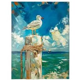 Metallbild Gilde "Bild rechteckig Coast Bird", farbe bild(er): blau, B:75cm H:100cm T:3,5cm, Metall, Bilder