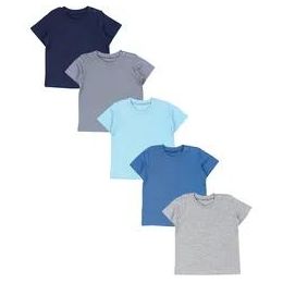T-Shirt TUPTAM "Shirt Baby Kurzarm T-Shirt 5er Set", M&auml;dchen, Gr. 80, blau (blau grau mix junge), Obermaterial: 100% Baumwolle CO., Shirts T-Shirt