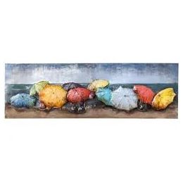Leinwandbild CASABLANCA BY GILDE "Bild rechteckig Beach Of Parasols", farbe bild(er): blau, braun, mehrfarbig, B:180cm H:60cm T:6cm, Metall, Bilder, Leinwandbild