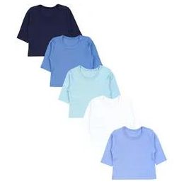 Langarmshirt TUPTAM "Shirt Baby Jungen Langarmshirt 5er Pack", M&auml;dchen, Gr. 92, blau (blau, mix t&uuml;rkis wei&szlig; uni), Obermaterial: 100% Baumwolle CO., Shirts Langarmshirt