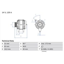 Bosch Generator 0986038180 f&uuml;r VW