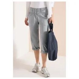 3/4-Hose Cecil "Style YorkStyle NewYork", Damen, Gr. 33, N-Gr, obelisk grau, Web, Obermaterial: 98% Baumwolle, 2% Elasthan, unifarben, regular fit 3/4-L&auml;nge, Hosen, im Five-Pocket Style