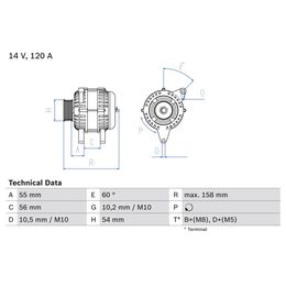 Bosch Generator 0986047330 f&uuml;r Opel Vaughall