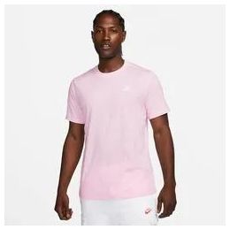 T-Shirt Nike SPORTSWEAR "M NSW CLUB TEE", Herren, Gr. S, pink foam, w, Jersey, Obermaterial: 100% Baumwolle, regular fit normal, Rundhals, Shirts T-Shirt, Regular Fit, Kurzarm, Rundhalsausschnitt