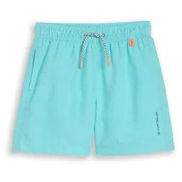 Strandshorts Tom Tailor, M&auml;dchen, Gr. 164, N-Gr, river teal, Web, Obermaterial: 100% Polyester. Futter: 100% Polyester, unifarben, l&auml;ssig geschnitten kurz, Hosen Strandshorts, mit Kordelzug, f&uuml;r Boys