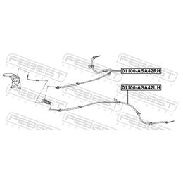 FEBEST Seilzug, Feststellbremse 01100asa42lh hinten links f&uuml;r TOYOTA