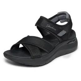 Sandale Skechers "ARCH FIT 2.0 SANDAL", Damen, Gr. 36, schwarz, grau, Textil, kontrastfarbene Details, Schuhe Sandale, Freizeitschuh, Trekkingschuh mit Arch Fit