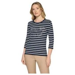 3/4-Arm-Shirt Betty Barclay "Damen mit Schmucksteinen", Herren, Gr. 36, dunkelblau, wei&szlig;, Jersey, Obermaterial: 95% Viskose, 5% Elasthan, Basic, tailliert normal, Rundhals, Shirts 3/4-Arm-Shirt