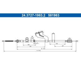 ATE Seilzug, Feststellbremse 24372719832 f&uuml;r TOYOTA