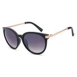 Sonnenbrille styleBREAKER "Cat-Eye Sonnenbrille", Damen, grau (gestell schwarz, gold, glas grau verlauf), Modisch, Sonnenbrillen Sonnenbrille