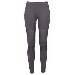 Leggings Urban Classics "Urban Classics Damen Ladies Tech Mesh Leggings", Damen, Gr. S, US-Gr&ouml;&szlig;en, schwarzgrau, 80% Polyamid, 20% Elasthan, unifarben, slim fit, Hosen Leggings