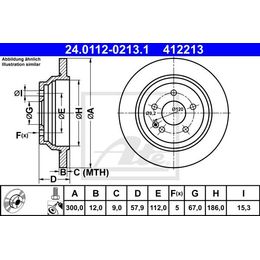 ATE Bremsen-Set VA + HA sizw2nay05 Hinterachse voll 300mm 12mm f&uuml;r Mercedes Chrysler VAG