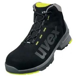 Sicherheitsschuh Uvex "1 Schn&uuml;rstiefel" Gr. 44, schwarz (schwarz, lime), 44, Obermaterial: 100% Rindsleder Leather cow., Schuhe