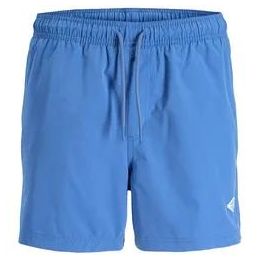 Jack & Jones Badeshorts JACK & JONES "Badeshorts JPSTMAUI TROPIC SOLID SWIM SHORTS REG SN 1er Pack", Herren, Gr. XL, N-Gr, blau, Obermaterial: 100% Polyester PES., Badehosen Badeshorts