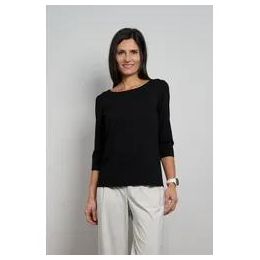 3/4-Arm-Shirt Seidel Moden "Otto exclusiv", Damen, Gr. 44, schwarz, Jersey, Obermaterial: 94% Viskose, 6% Elasthan, unifarben, tailliert h&uuml;ftbedeckend, Rundhals, Shirts 3/4-Arm-Shirt, mit Viskose- MADE IN GERMANY