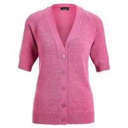 Strickjacke GOLDNER "Damen Cardigan in Pink, Halbarm", Herren, Gr. 38, pink, Obermaterial: 57% Polyacryl PAN. 26% Polyester PES. 17% Baumwolle CO., gerade, V-Ausschnitt, Raglan&auml;rmel Rippe, Strickjacken Strickjacke, Tonale Kn&ouml;pfe