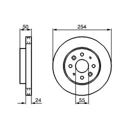 Bosch ijf140wcm2 Vorderachse bel&uuml;ftet 254mm 24mm f&uuml;r KIA ALFA ROMEO
