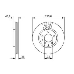 Bosch Bremsensatz, Scheibenbremse ijzjsgnz55 Vorderachse bel&uuml;ftet 295mm 28mm f&uuml;r MAZDA