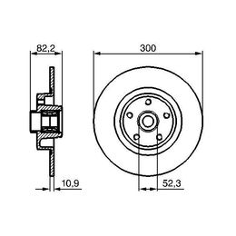 Bosch Bremsensatz, Scheibenbremse ijf1412ao8 Hinterachse voll 300mm 11mm f&uuml;r Ford CHEVROLET Vaughall SCANIA HOLDEN SAAB RENAULT NISSAN