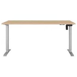 Schreibtisch Germania "Boras", lindberg, eiche, nachbildung, silber, silber, lindberg, eiche, nachbildung, B:160cm H:120cm T:80cm, Tische, Schreibtisch
