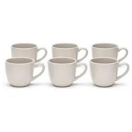 Tasse Van Well "Kaffee-Obertasse 200 ml Malm&ouml;, 6 St&uuml;ck", taupe, B:11,5cm H:7cm &Oslash;:8,5cm, Steingut, Trinkgef&auml;&szlig;e, Tasse, sp&uuml;lmaschinen- und mikrowellengeeignet