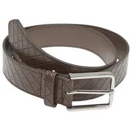 Synthetikg&uuml;rtel Urban Classics "Urban Classics Woven Embossed Synthetic Leather Belt", Herren, Gr. S/M, braun, silber, 100% Polyurethan, G&uuml;rtel