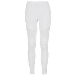 Leggings Urban Classics "Urban Classics Damen Ladies Tech Mesh Leggings", Damen, Gr. XL, US-Gr&ouml;&szlig;en, wei&szlig;, 80% Polyamid, 20% Elasthan, unifarben, slim fit, Hosen Leggings