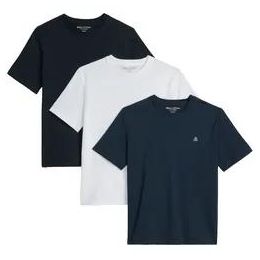 Marc O'Polo T-Shirt MARC O'POLO, Damen, Gr. S, multi, wei&szlig;, Single Jersey, Obermaterial: 100% Baumwolle, Rundhals, Shirts T-Shirt, Dreierpack, regular fit aus reiner Bio-Baumwolle