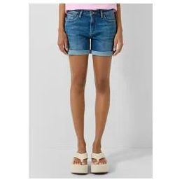 Shorts QS, Damen, Gr. 44, N-Gr, mid blau, Denim/Jeans, Obermaterial: 84% Baumwolle, 14% Polyester, 2% Elasthan, unifarben, regular fit kurz, Hosen Shorts, im Five-Pocket Style