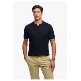 Poloshirt Superdry "KNITTED TEXTURE S/S POLO", Herren, Gr. XXL, classic navy stag, Single Jersey, Obermaterial: 100% Baumwolle, unifarben, relaxed fit normal, Rundhals, Shirts, Baumwolle, relaxed fit