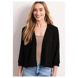 Cardigan Street One, Damen, Gr. 34, schwarz, Stoff, 49% Polyester, 41% Baumwolle, 10% Viskose, unifarben, normal normal, ohne Ausschnitt, B&uuml;ndchen, Strickjacken, aus elastischem Materialmix
