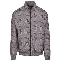 Anorak Urban Classics "Urban Classics Herren Camo Track Jacket", Herren, Gr. M, schwarzcamo, 100% Polyester, mehrfarbig, loose fit, amerikanischer Ausschnitt, Jacken