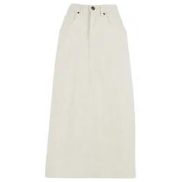 Sommerrock Urban Classics "Urban Classics Ladies Soft Denim Midi Skirt", Damen, Gr. 36, sandwei&szlig;, 100% Baumwolle, unifarben, normal, R&ouml;cke