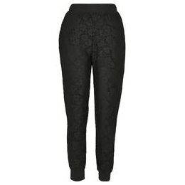 Jogginghose Urban Classics "Urban Classics Damen Ladies Lace Jersey Jog Pants", Damen, Gr. XS, US-Gr&ouml;&szlig;en, schwarz, 94% Polyamid, 6% Elasthan, unifarben, slim fit, Hosen Jogginghose